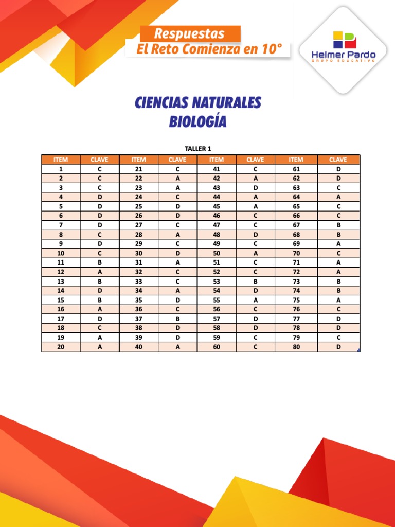 Resp. Libro El Reto Comienza en 10° Biología | PDF