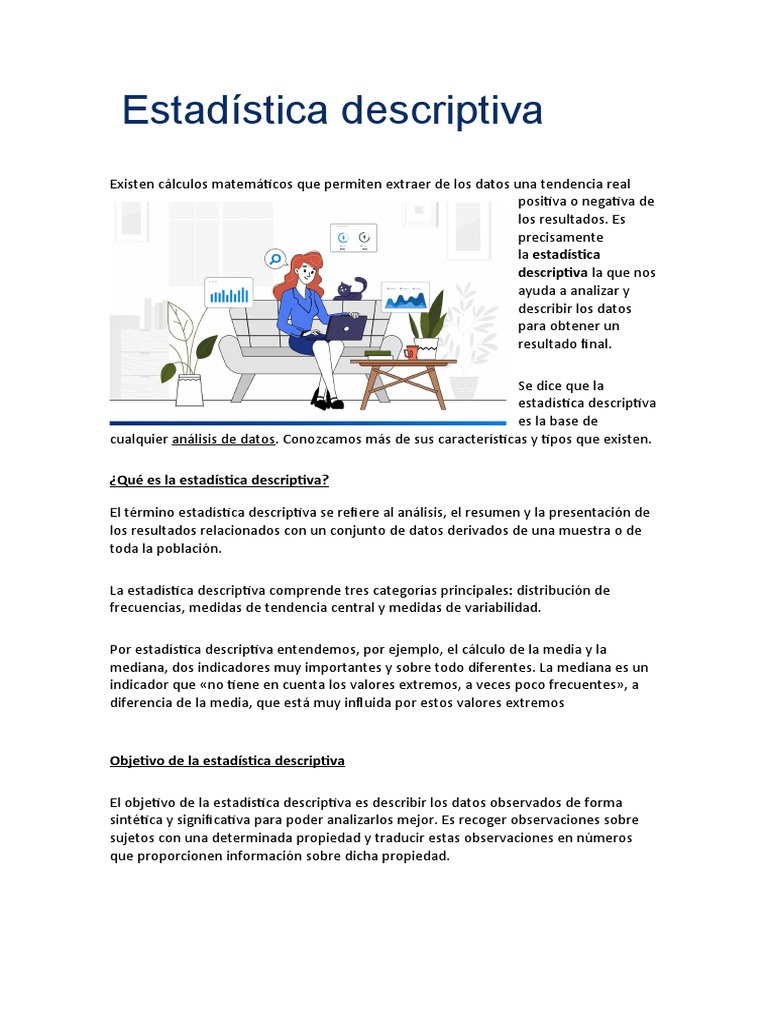 Estadística Descriptiva | Descargar gratis PDF | Estadísticas descriptivas | Estadísticas
