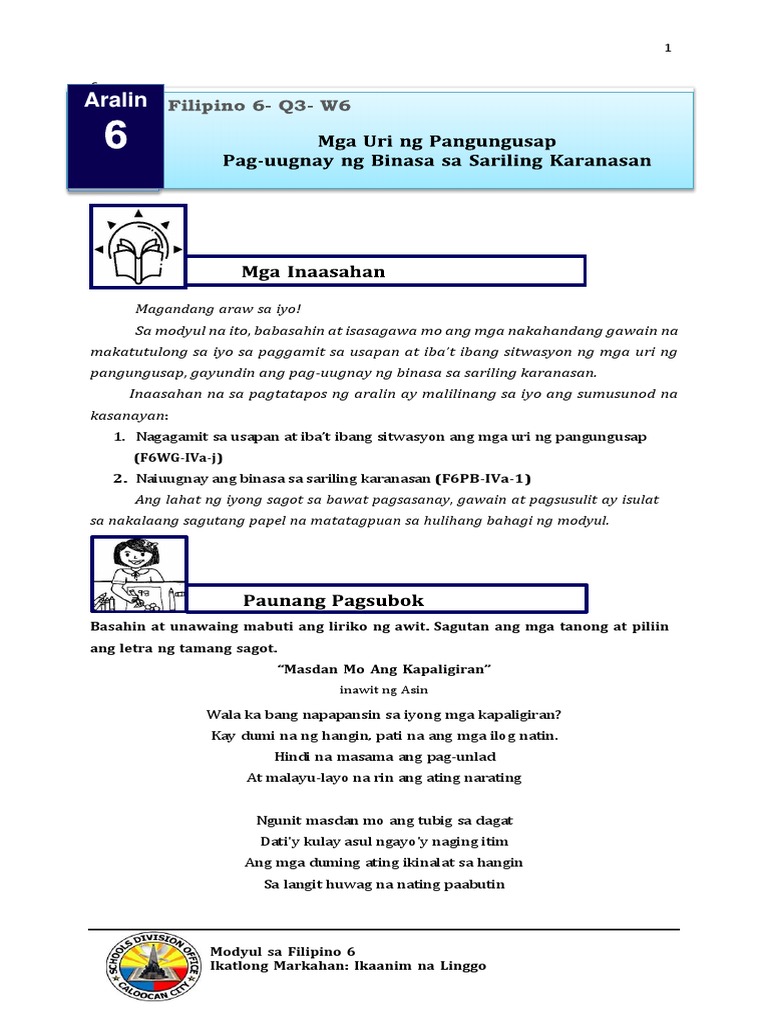 Filipino 6 Q3 Week 6 | PDF