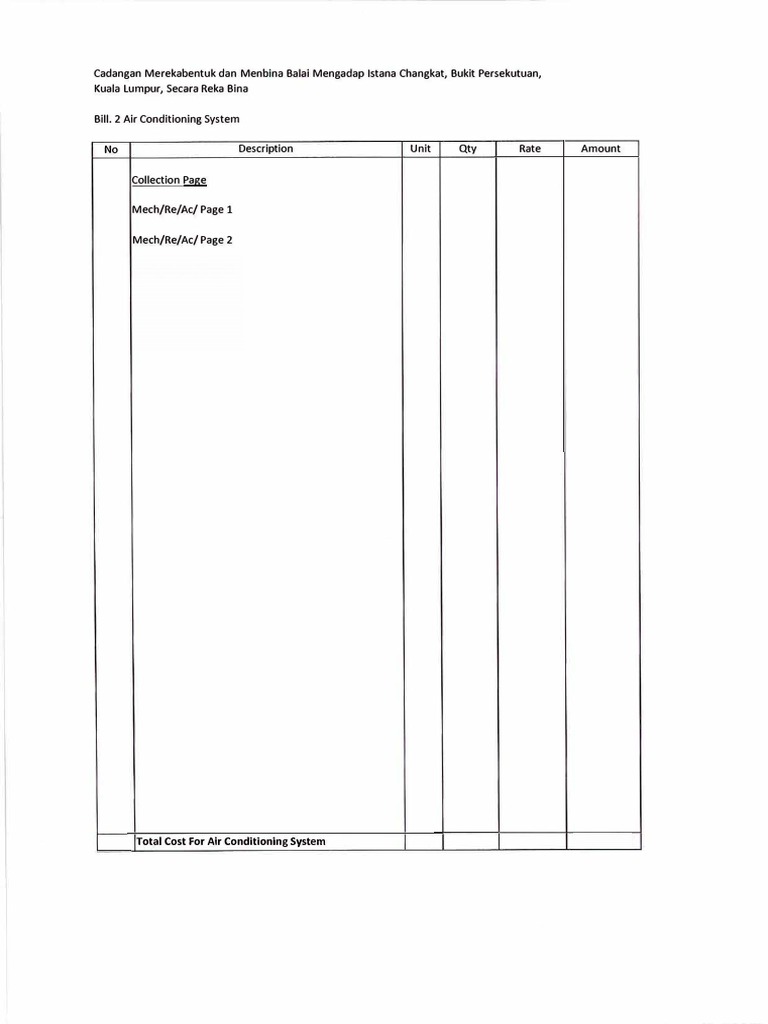 Air Cond Work BQ | PDF | Duct (Flow) | Air Conditioning