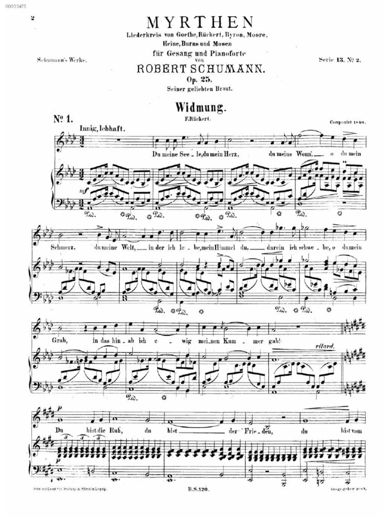 Widmung - Schumann | PDF