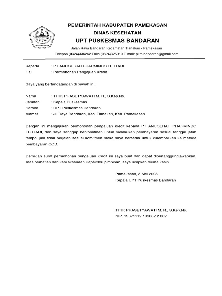 Permohonan Pengajuan Kredit PT APL | PDF