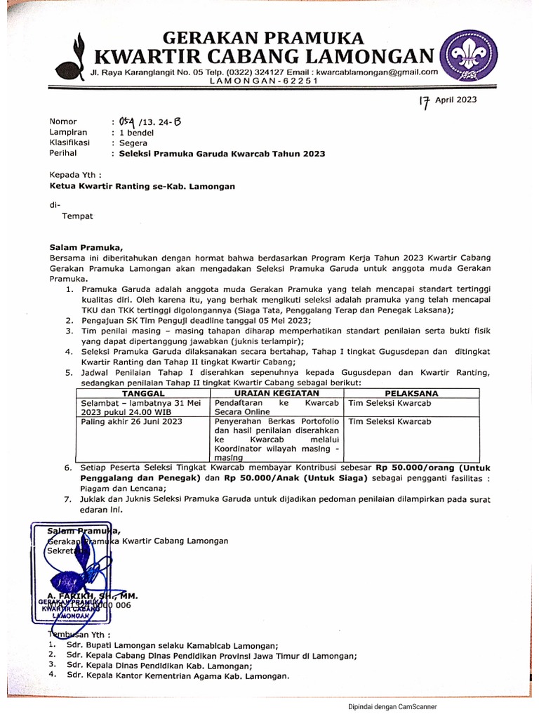 Seleksi Pramuka Garuda Siaga | PDF