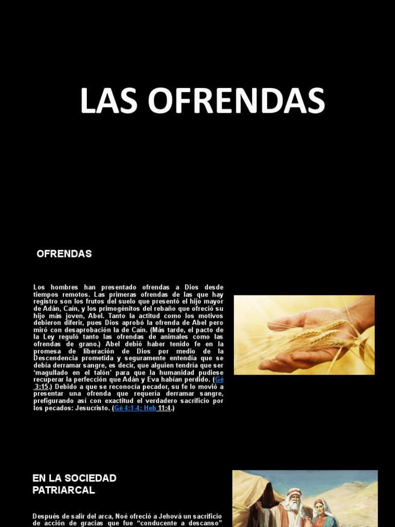 Tipos de Ofrendas en la Biblia | PDF | Sacerdote | Pecado