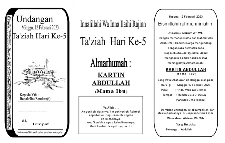 Undangan Takziah | PDF