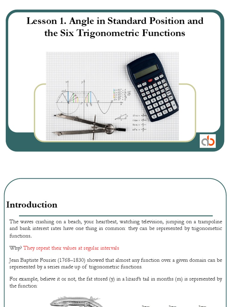 Lesson 1_Angle in Standard Position and the Six Trigonometric Functions ...