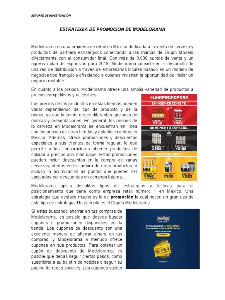 Estrategia de Promocion de Modelorama | PDF | Cupón | Economias