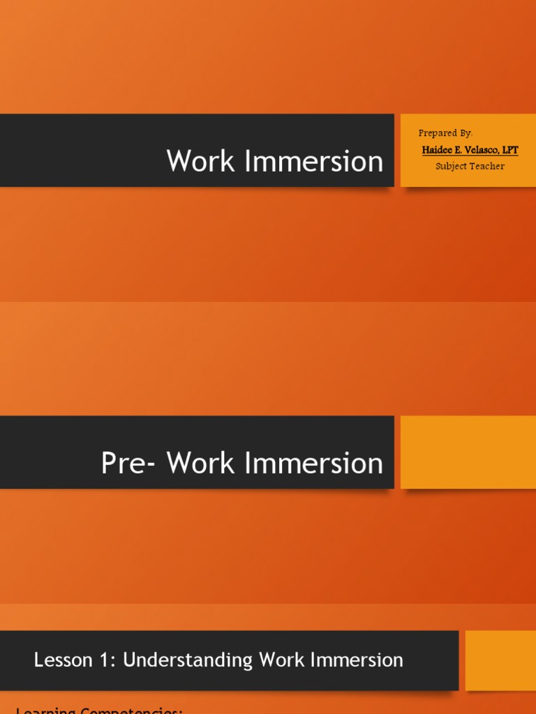 Work Immersion | Download Free PDF | Employment | Confidentiality