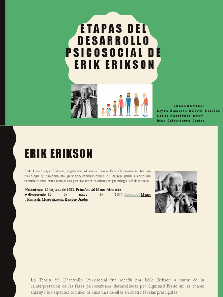 Etapas Del Desarrollo Psicosocial de Erik Erikson | PDF | Sicología | Ciencias del comportamiento