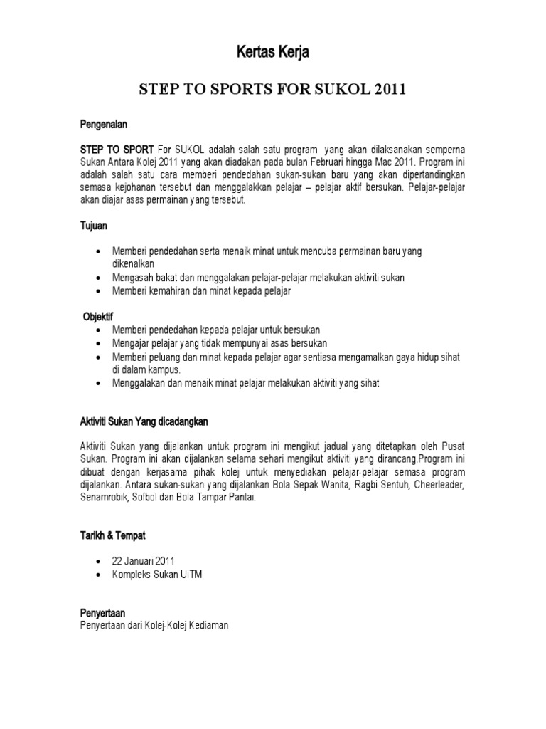 KERTAS KERJA STEP TO STOPS FOR SUKOL | PDF