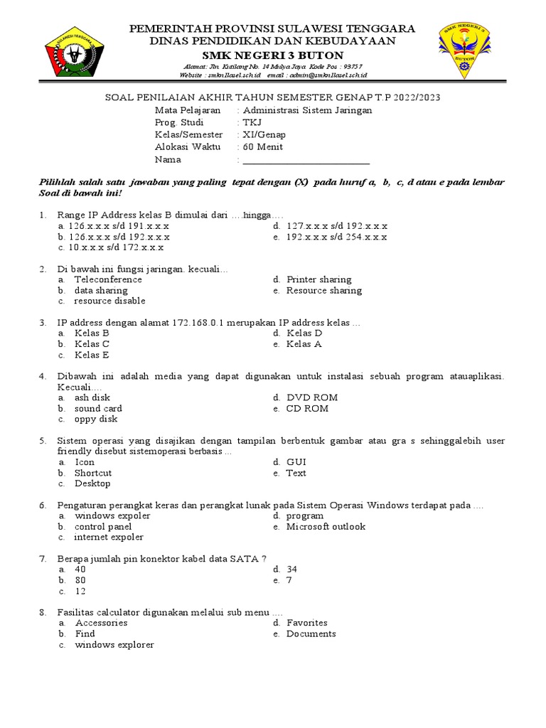 Soal ASJ Semester Genap | PDF