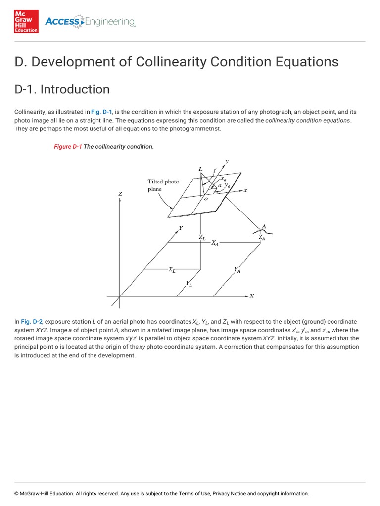 Development of Collinearity Condition Equations | PDF | Determinant | Equations