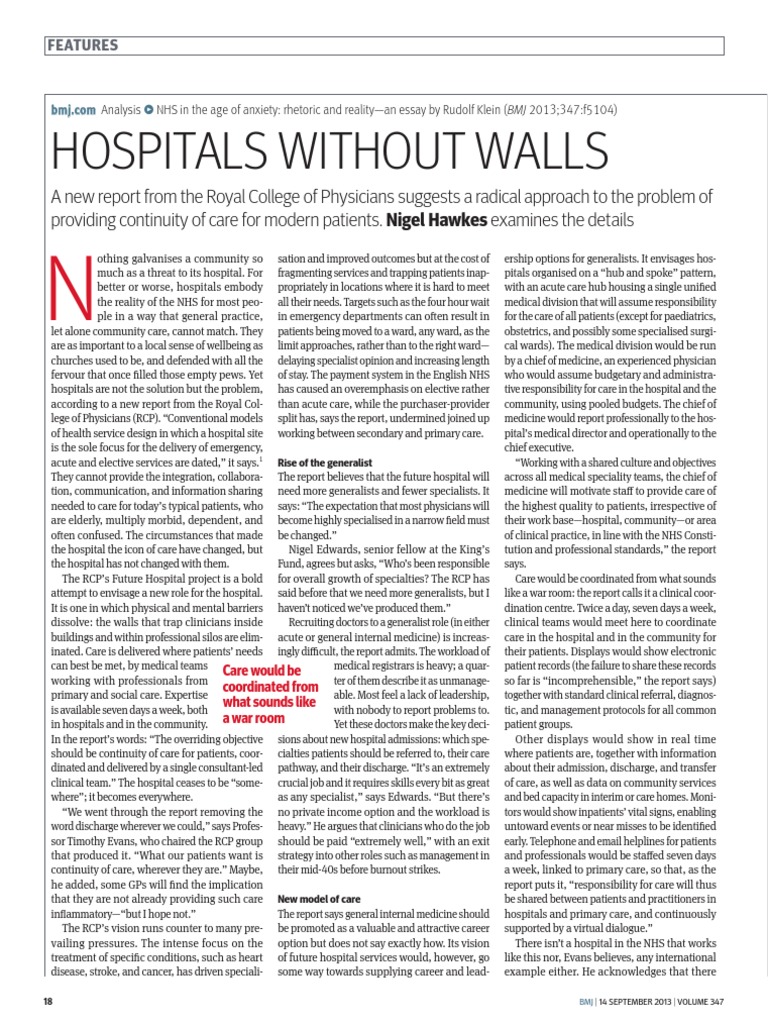 BMJ - Hospitals-Without-Walls | PDF | Hospital | Clinical Trial