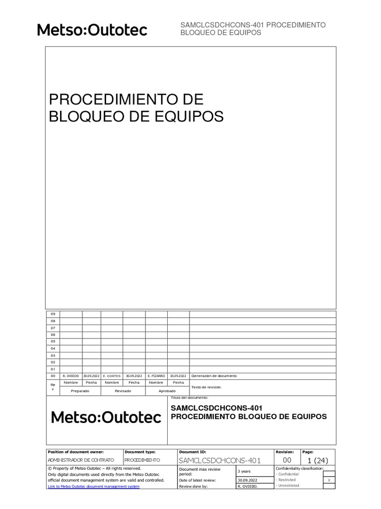 Samclcsdchcons-401 Procedimiento Bloqueo de Equipos | PDF Samclcsdchcons-401 Procedimiento Bloqueo de Equipos | PDF