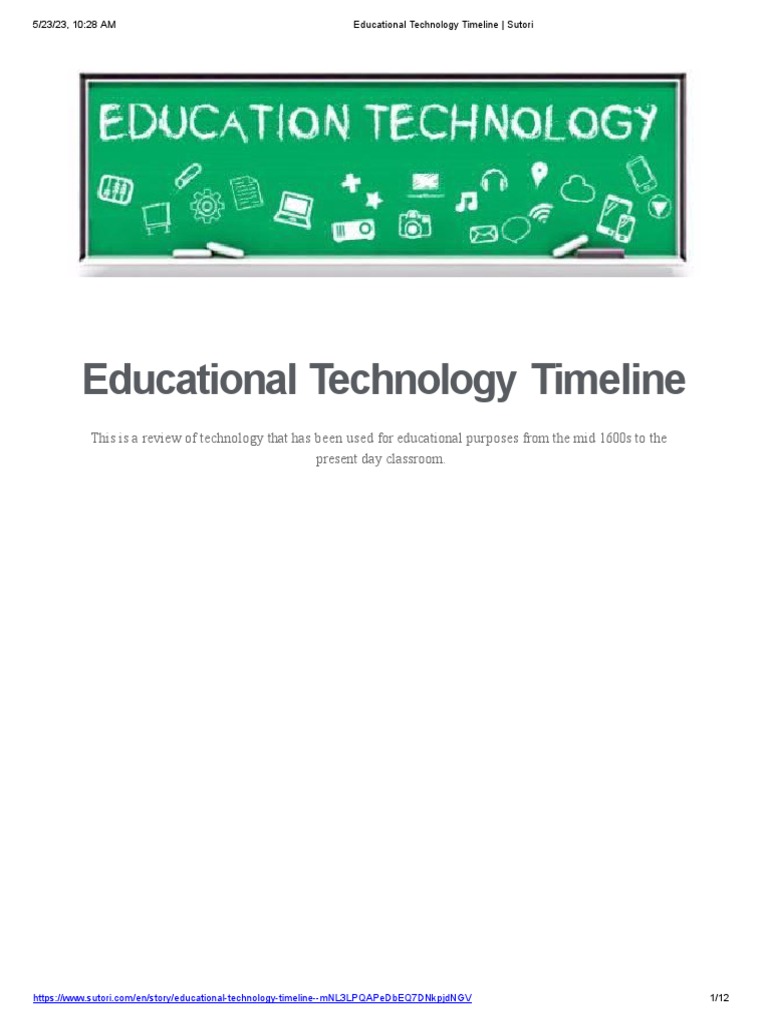 Educational Technology Evolution Timeline | PDF | Videotape ...