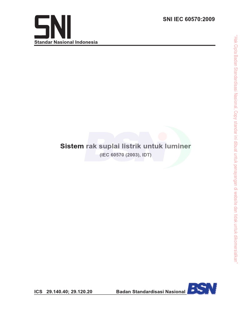 Sni Iec 60570 - 2009 | PDF