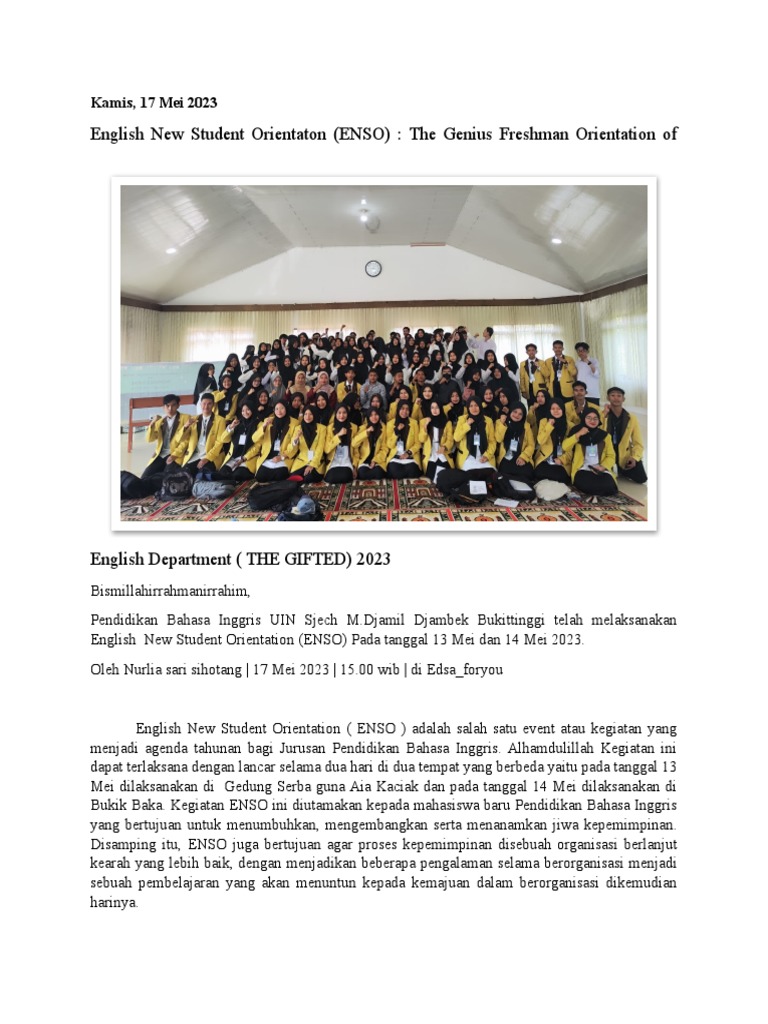 Berita Acara ENSO 2023 | PDF