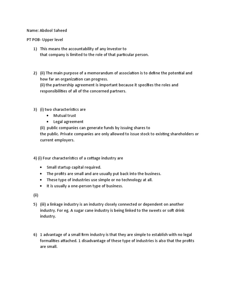POB Assignment | PDF
