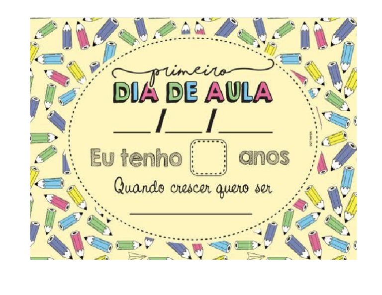 Plaquinha 1º Dia de Aula | PDF