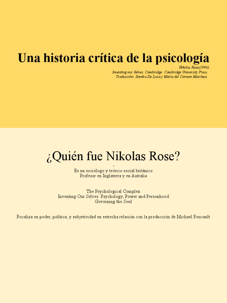 Rose - Nikolas.una - Historia Crítica | PDF | Sicología | Verdad