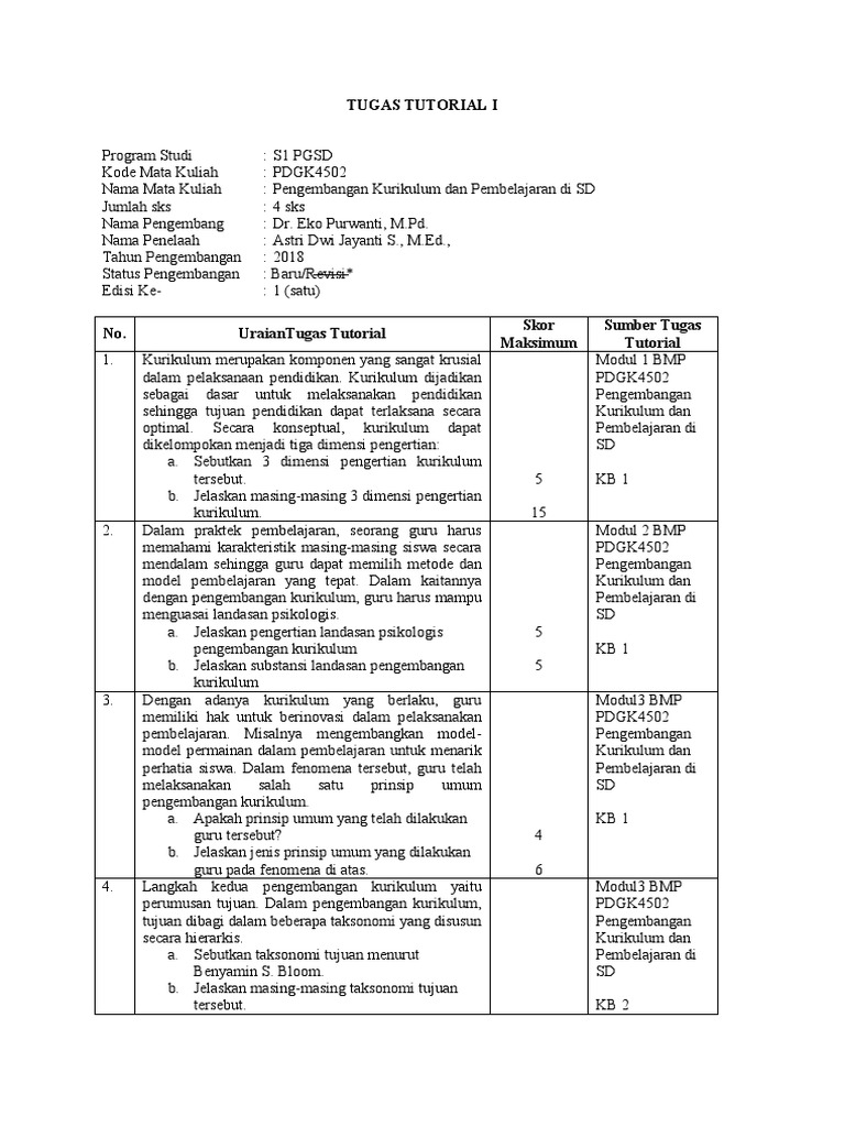 TUGAS TUTORIAL I (1) PP | PDF