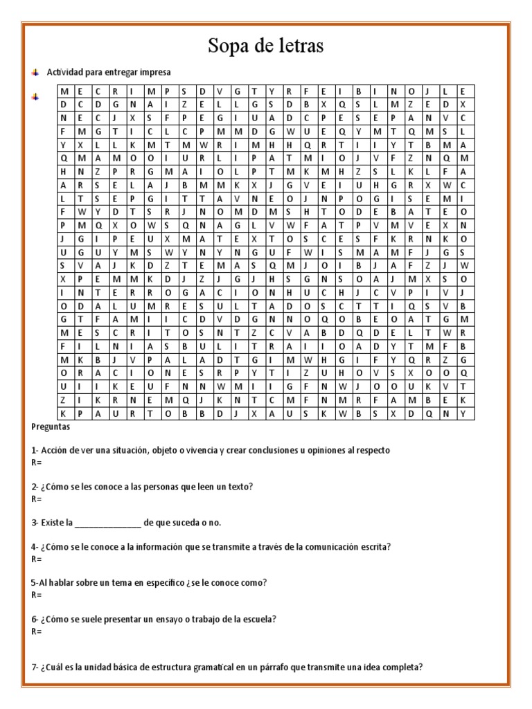 Sopa de Letras | PDF | Ensayos | Comunicación humana