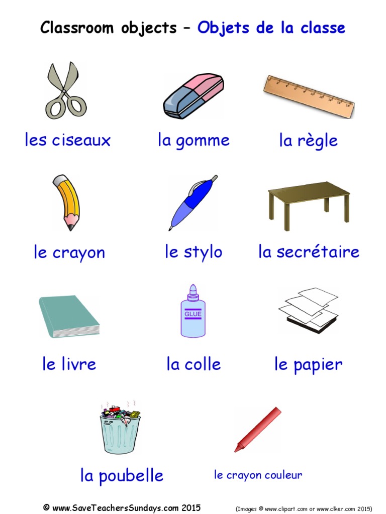 Objetos de Classe em Francês | PDF