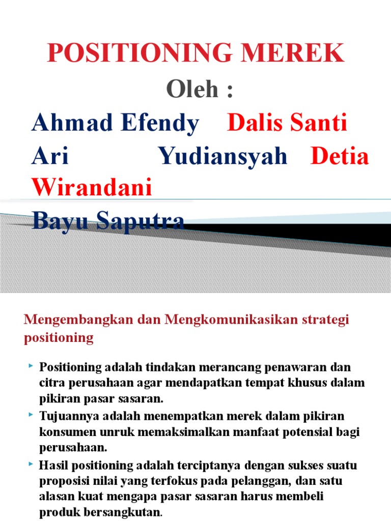 Positioning Merek | PDF