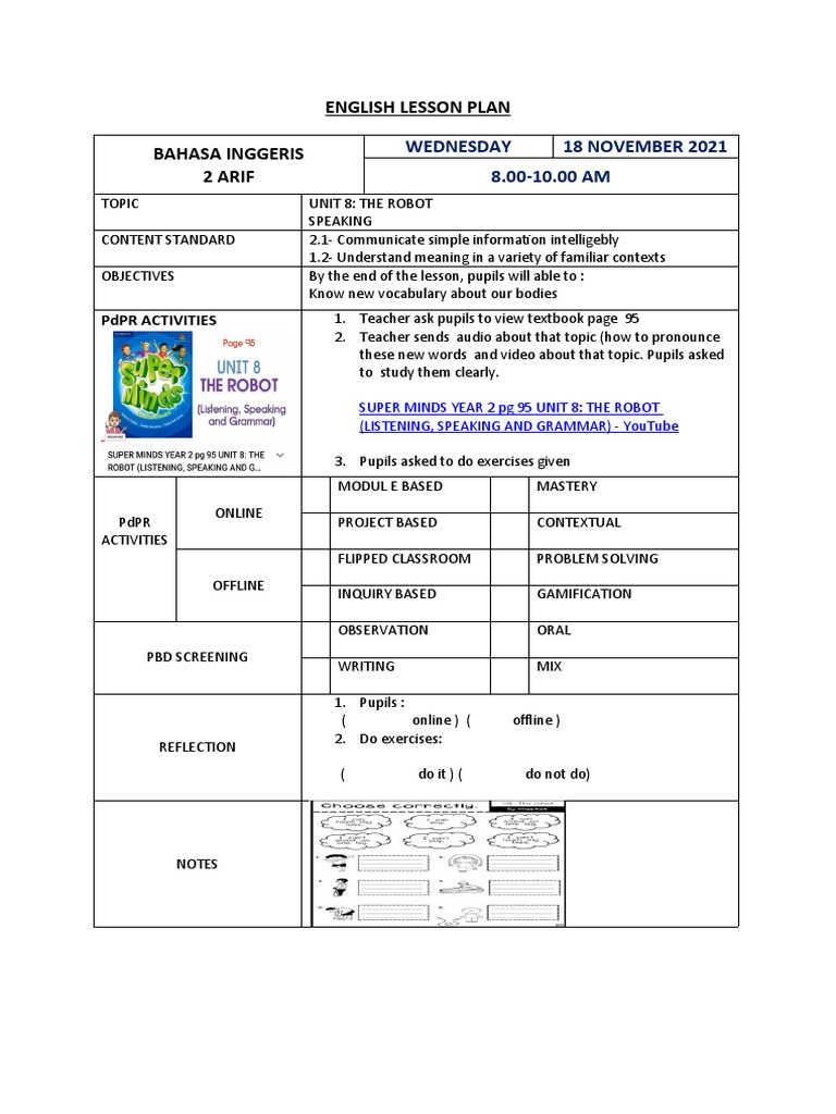 RPH Bi Minggu 1 | PDF