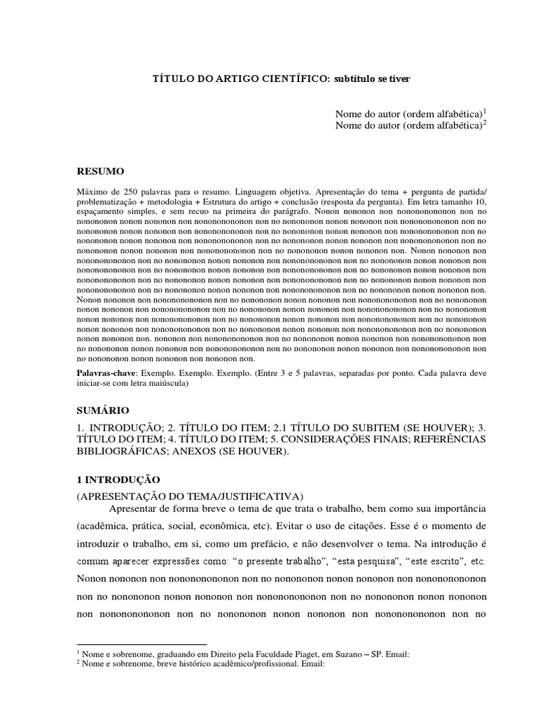 Template Artigo Cientifico | PDF | Abstract (resumo)