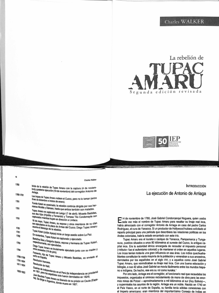 WALKER, Charles. La Rebelión de Tupac Amaru | PDF
