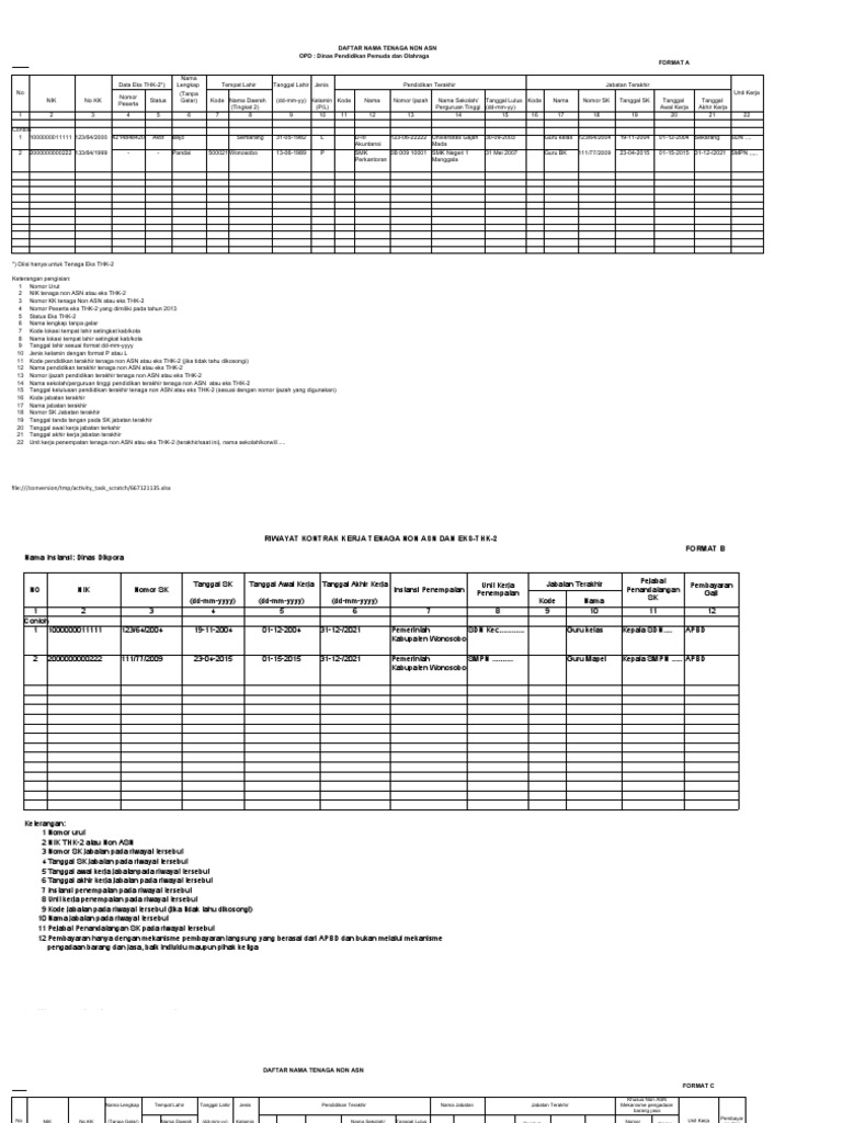 Form Data Non Asn | PDF