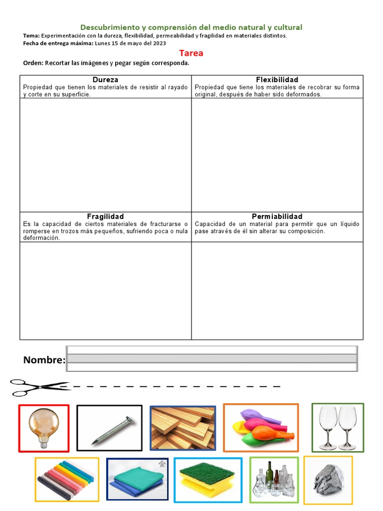 Tarea - Propiedad de Los Objetos-Descubrimiento y Comprensión Del Medio ...