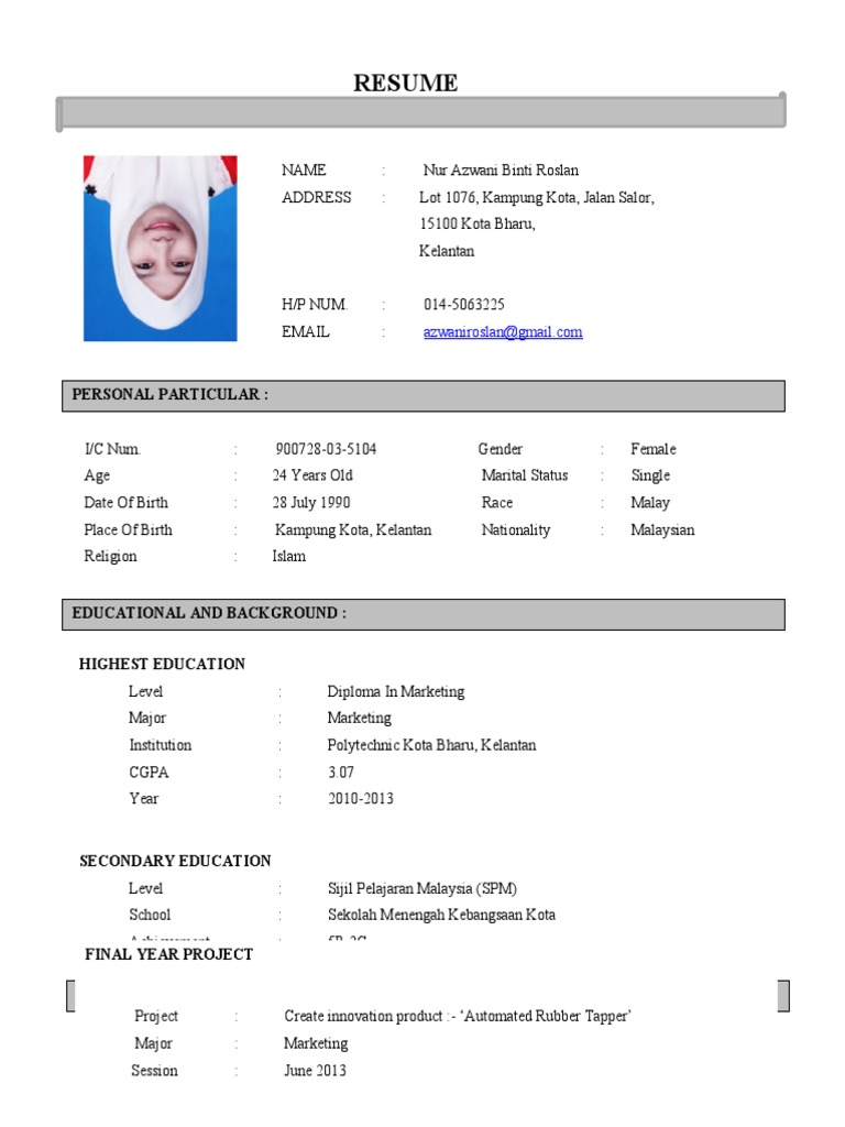Nur Azwani Binti Roslan | PDF