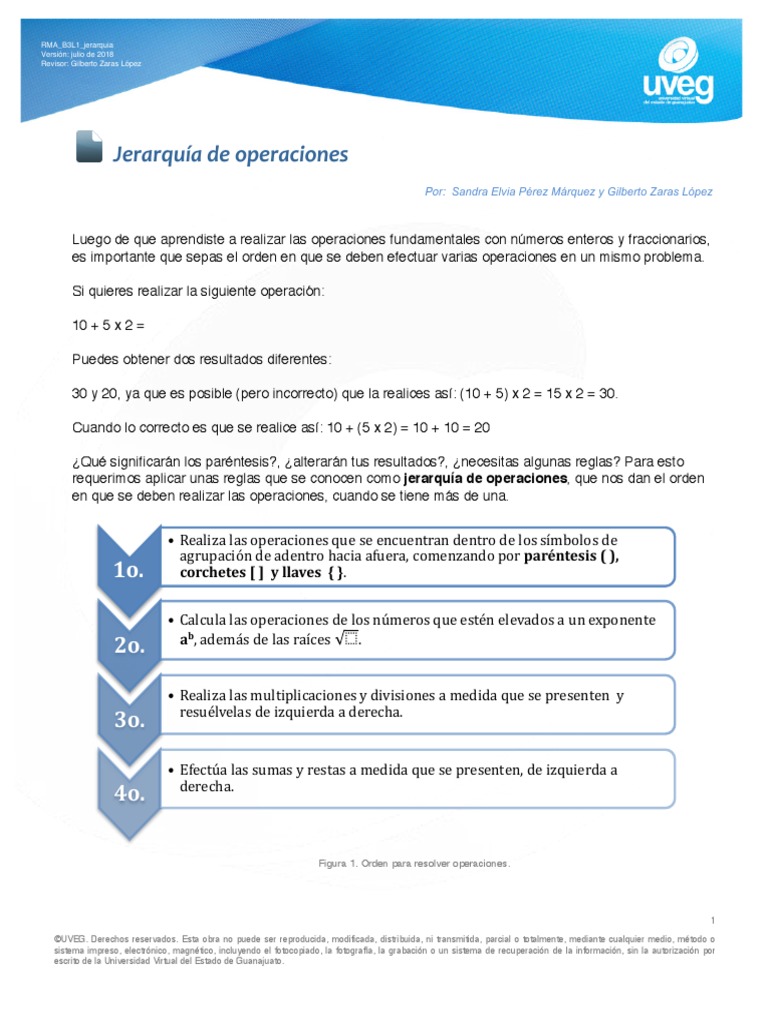 HB L2 B2 Jerarquia | PDF | Exponenciación | Sustracción
