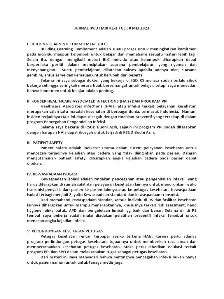 JURNAL IPCD H-1 (Haura) | PDF