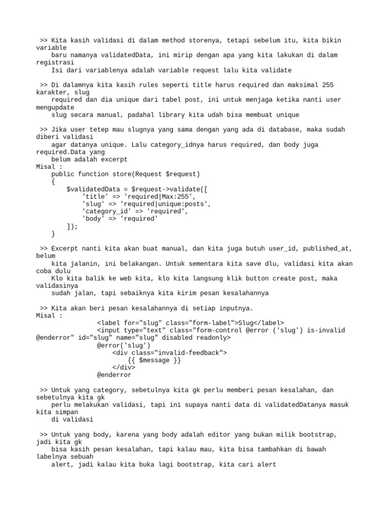 Tutorial Laravel 8 pt.18 Validation & Insert Form | PDF | Komputer