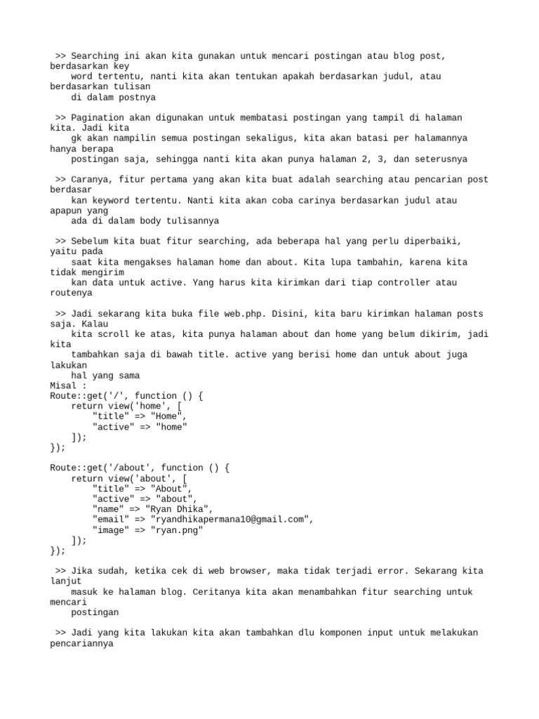 Tutorial Laravel 8 pt.12 Searching & Pagination | PDF