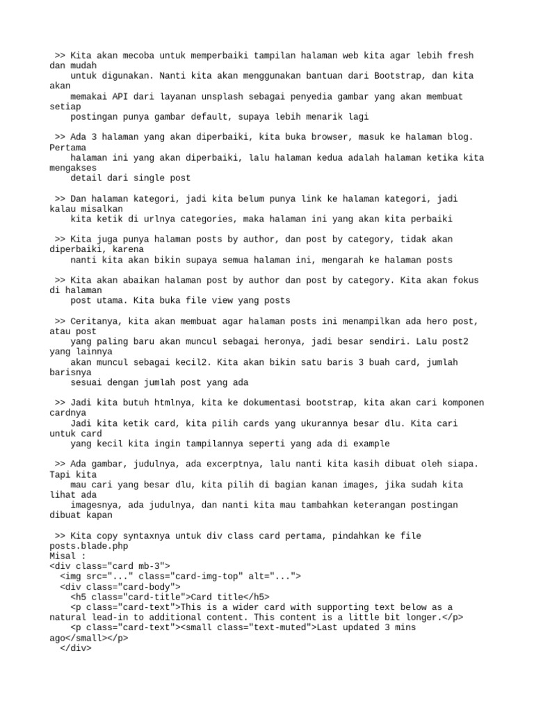 Tutorial Laravel 8 pt.11 Redesign UI | PDF