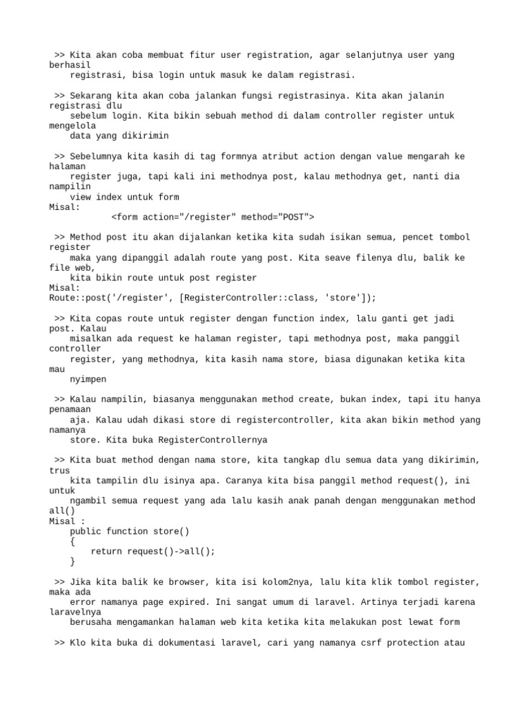 Tutorial Laravel 8 pt.14 User Registration | PDF
