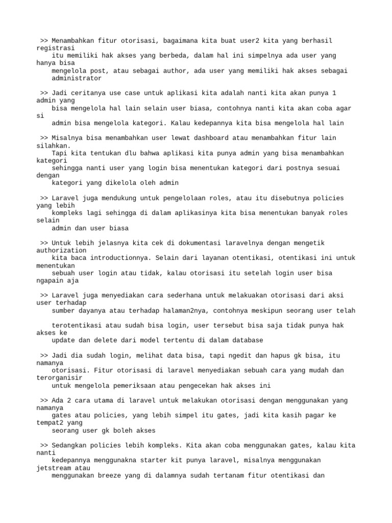 Tutorial Laravel 8 pt.22 Authorization | PDF Tutorial Laravel 8 pt.22 Authorization | PDF