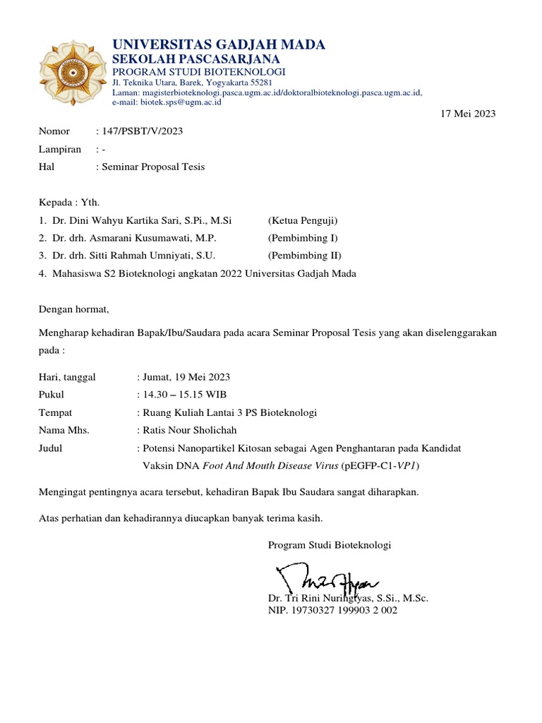 Undangan Proposal Penelitian | PDF