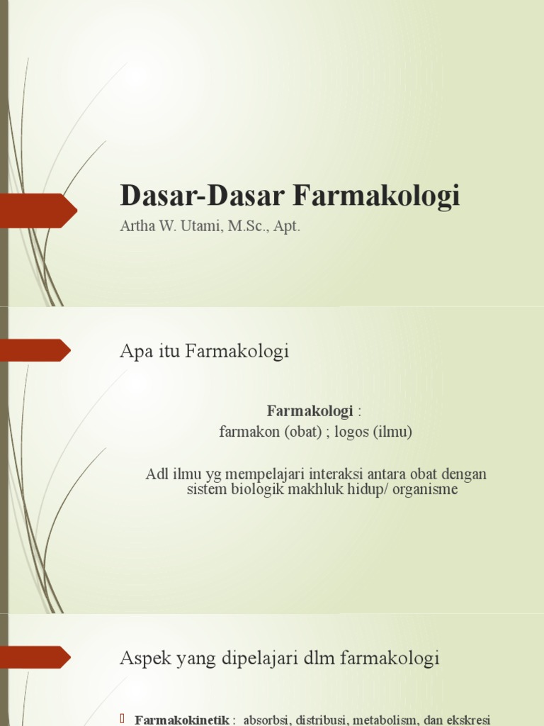Prinsip Farmakologi Dasar | PDF
