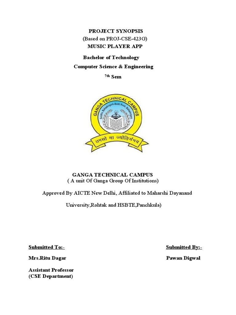 01.synopsis 7th Semester | PDF | Android (Operating System) | Mobile App