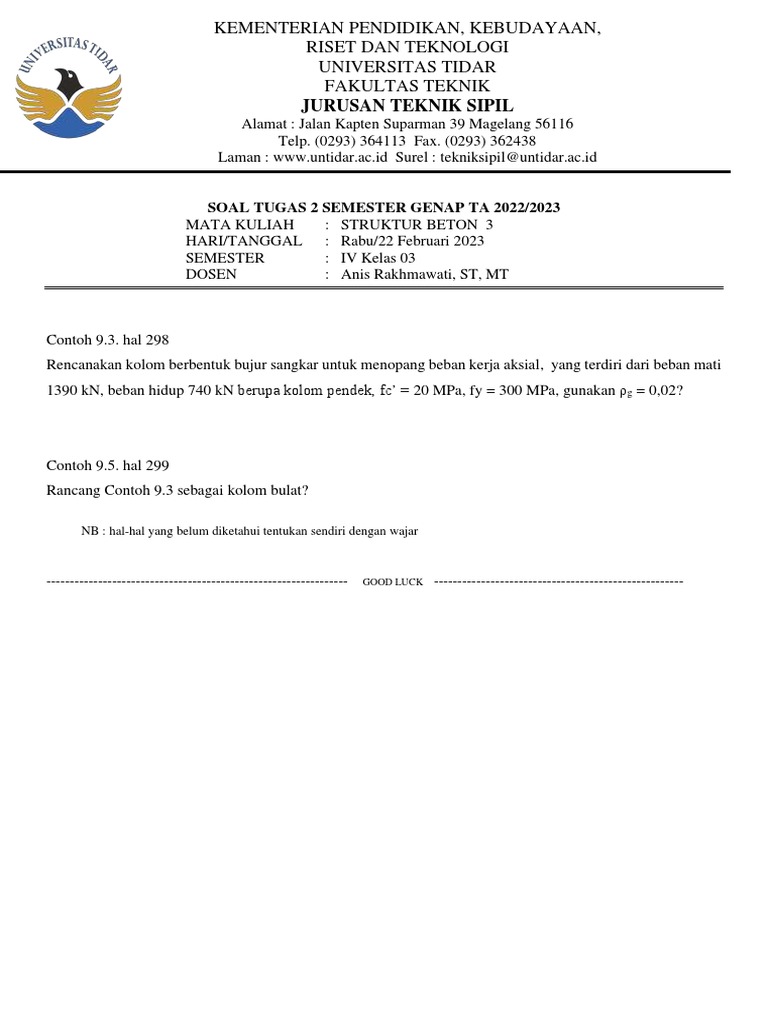 2 TS03 Tugas Beton 3 22022023 | PDF