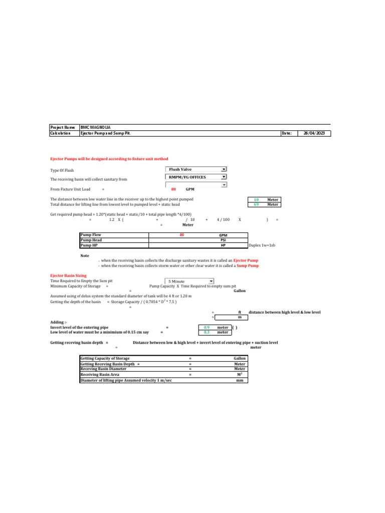 Data Needed For Ejector Pump | PDF | Pump | Chemical Engineering