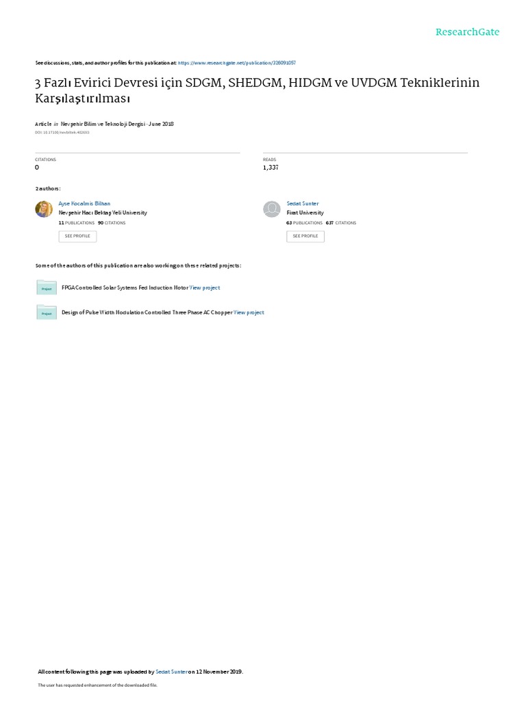 3 Fazli Evirici Devresi Icin SDGM SHEDGM HIDGM Ve | PDF