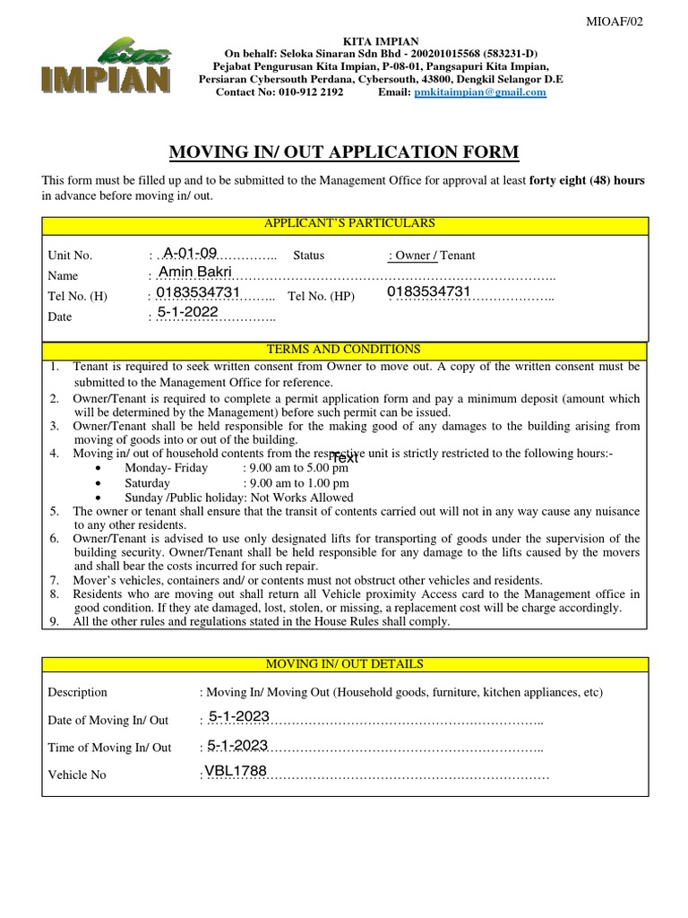 Moving Inout Form | PDF | Justice | Crime & Violence