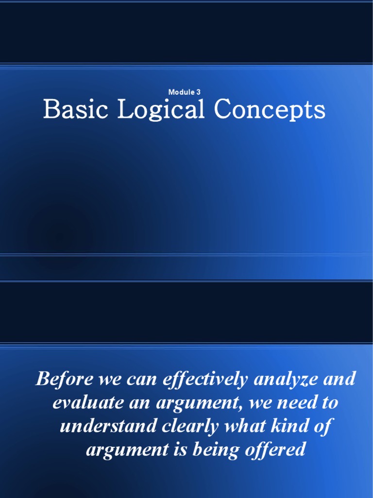 Basic Logical Concepts ST H O 3 | PDF | Argument | Deductive Reasoning