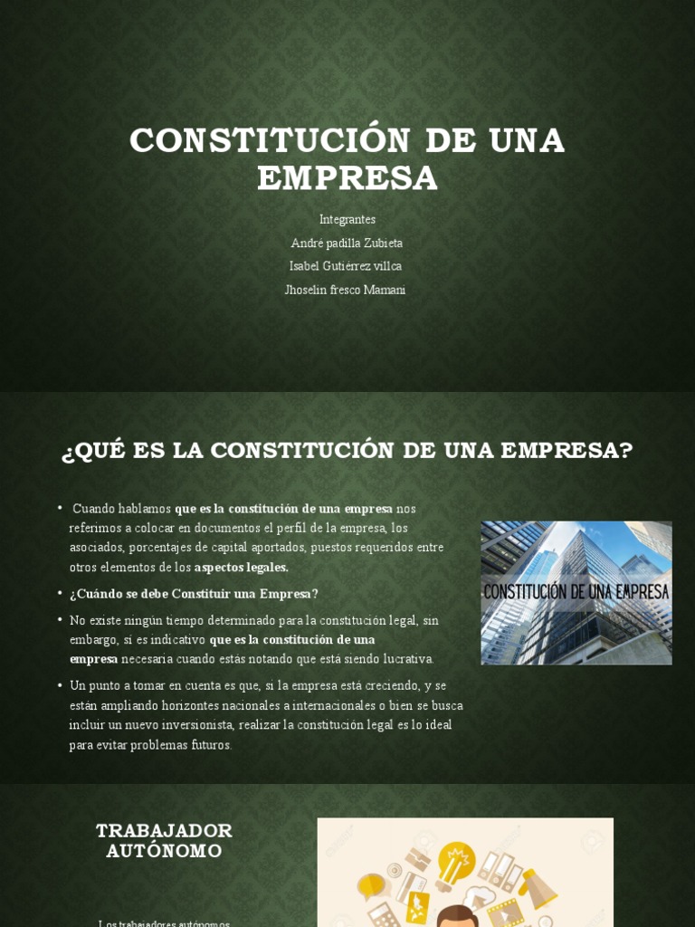 Constitución de Una Empresa | PDF | Sociedad | Negocios económicos